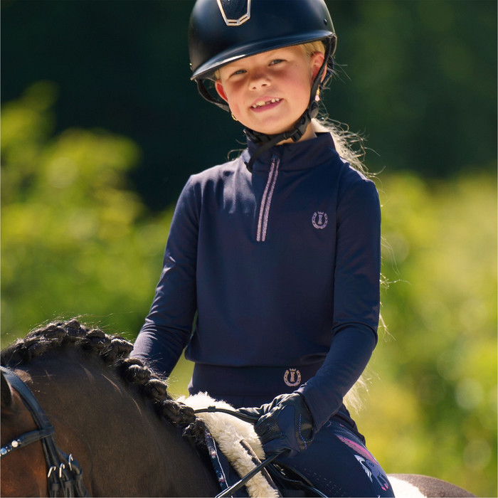 2023 Imperial Riding Junior Abby Long Sleeve Tech Top KL34323003 - Navy - Childrens | The Drillshed
